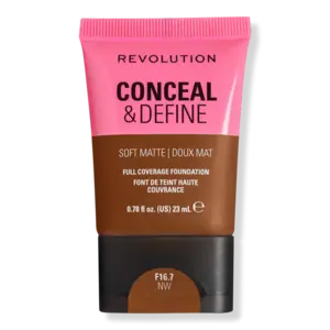 REVOLUTION BEAUTY Conceal & Define Soft Matte Full Coverage Foundation F16.7nw