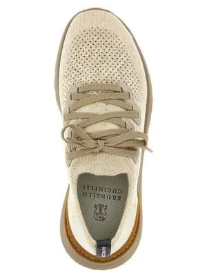 Brunello Cucinelli Knitted Lace-up Sneakers