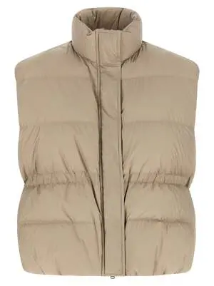 Brunello Cucinelli Quilted Puffer Vest With Monile Detail - Gray