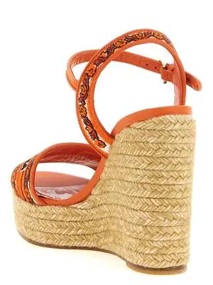 Dolce & Gabbana Maiolica' Embroidered Wedge Sandals