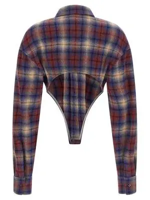 Dsquared2 Checkered Wool Shirt With Logo Patch