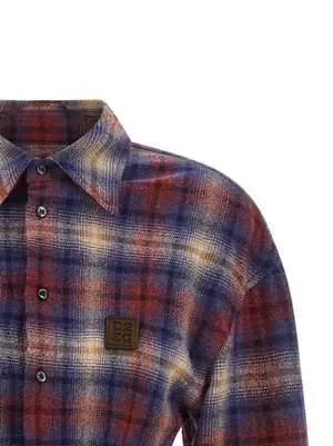 Dsquared2 Checkered Wool Shirt With Logo Patch