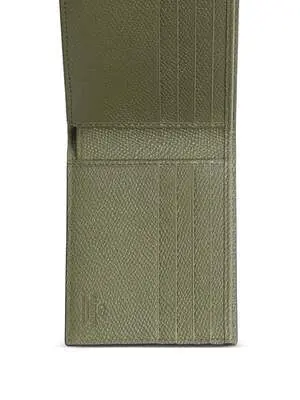 Valentino Garavani Vlogo Signature Grainy Calfskin Bi-fold Wallet - Gray