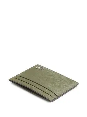 Valentino Garavani Vlogo Signature Garnet Calfskin Card Holder - Gray