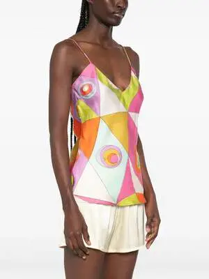 Emilio Pucci Geometric Print Silk Top