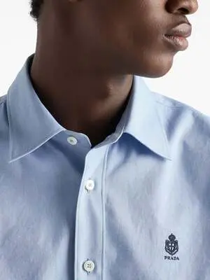 Prada Classic Fit Cotton Shirt - Blue