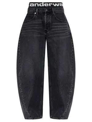Alexander Wang ALEXANDER WANG Blow-Up Jeans With Logo Bike Short Waistband Gray