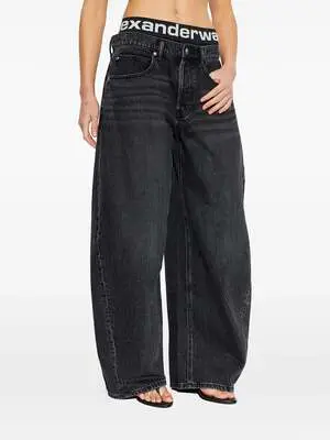 Alexander Wang Blow-up Jeans With Logo Bike Short Waistband - Gray