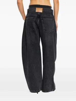 Alexander Wang Blow-up Jeans With Logo Bike Short Waistband - Gray