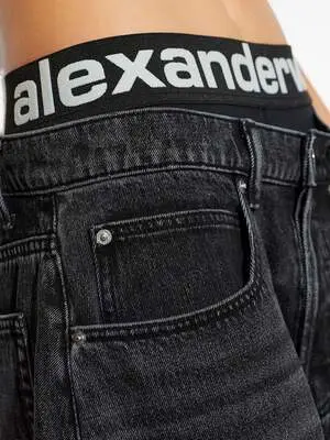 Alexander Wang Blow-up Jeans With Logo Bike Short Waistband - Gray