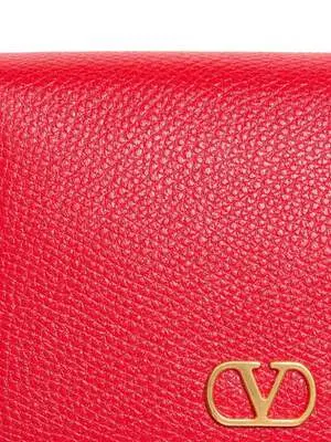 Valentino Garavani Vlogo Signature Grainy Leather Wallet