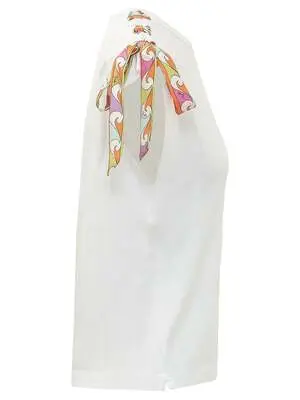 Emilio Pucci Viscose T-shirt With Foulard Detail - White