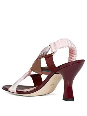Fendi Iconic Colibrì Leather And Fabric Sandals