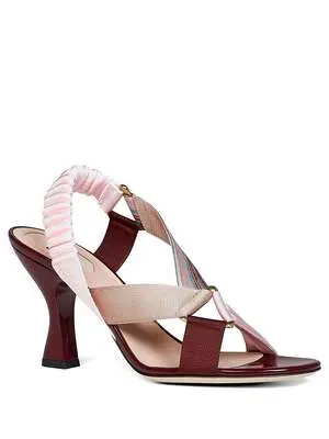 Fendi Iconic Colibrì Leather And Fabric Sandals