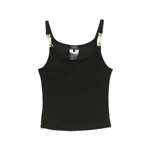 Gucci Viscose-blend Tank Top With Horsebit Hardware - Black