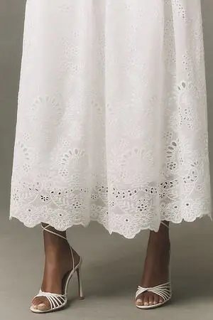 Bhldn Bustier Eyelet Midi Dress