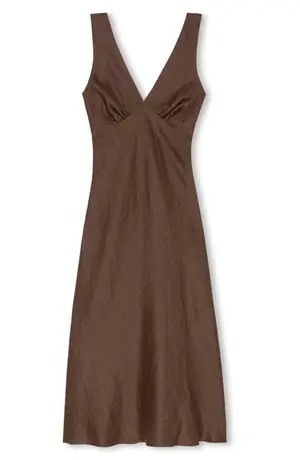 Rails Avianna Plunge Neck Linen Maxi Dress