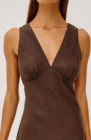 Rails Avianna Plunge Neck Linen Maxi Dress