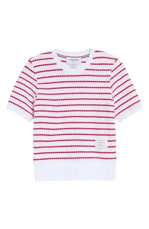 Thom Browne Stripe Cotton Honeycomb Jacquard T-shirt