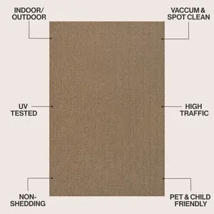 JONATHAN Y Rowena Easy Jute Scandinavian Boho Herringbone Weave Indoor/outdoor Area Rug