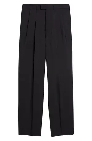 Givenchy Double Pleat Wool & Mohair Trousers - Black