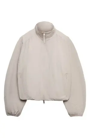 M&s Funnel Neck Zip-up Jacket - Grey