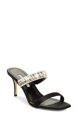 Manolo Blahnik Sako Bay Crystal Embellished Stiletto Sandal