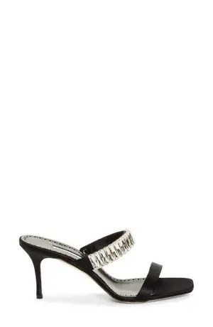 Manolo Blahnik Sako Bay Crystal Embellished Stiletto Sandal