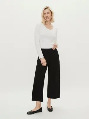MASAI COPENHAGEN Mid-rise Cropped Wide-leg Trousers - Black