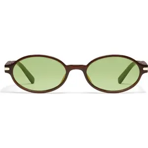 Quay Nevermind Sunglasses - Dark Brown/pistachio