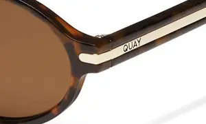 Quay Nevermind 54mm Round Sunglasses - Dark Tort/brown