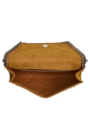 Stella McCartney Falabella Studded Faux Suede Wallet Crossbody Bag - Brandy