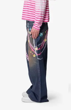 Mnml Rave Chain Print Jeans