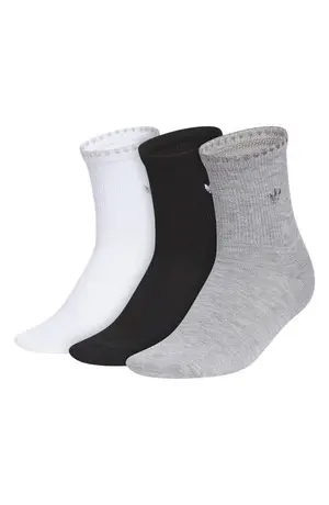 Adidas Originals 3-pack Quarter Socks - White/black/heather Grey