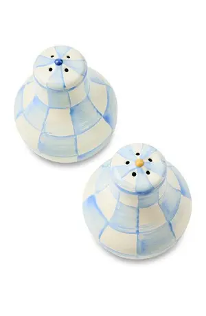 MACKENZIE-CHILDS Enamel Large Salt & Pepper Shaker Set - Sky Check