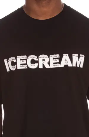 ICECREAM Snow Top Cotton Graphic T-shirt