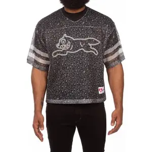 ICECREAM ICECREAM Eskimo Oversized Mesh V-Neck Jersey With Running Dog Icon Black