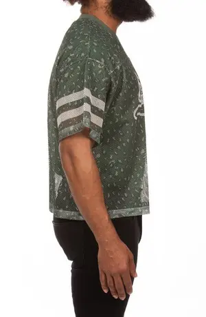ICECREAM Eskimo Oversized Mesh V-neck Jersey With Running Dog Icon - Sycamore