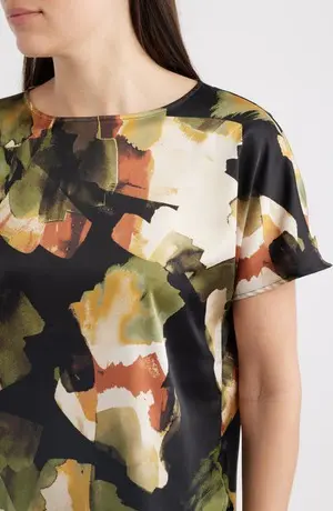 Anne Klein Abstract Print Short Sleeve Top