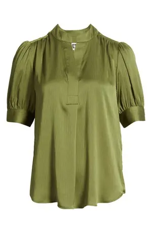 Anne Klein Crinkle Satine Top - Bay Leaf