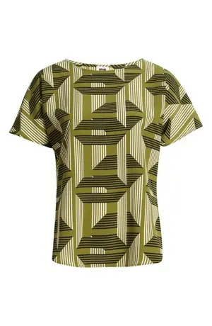 Anne Klein Geo Print Short Sleeve Top