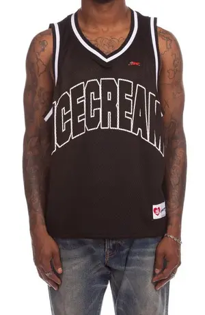ICECREAM Drumstick" Mesh Tank - Black