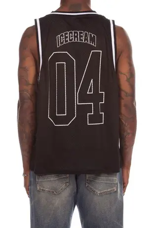 ICECREAM Drumstick" Mesh Tank - Black