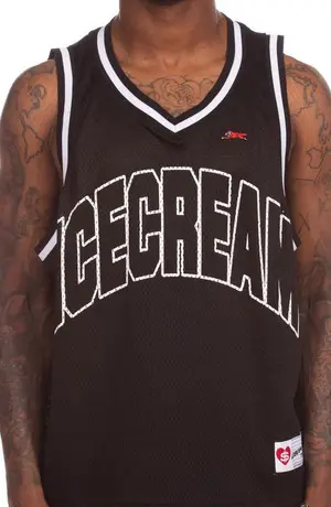ICECREAM Drumstick" Mesh Tank - Black