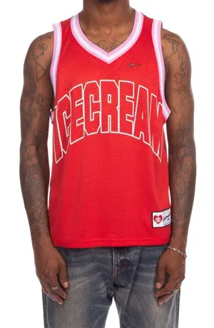 ICECREAM Drumstick" Mesh Tank - Salsa
