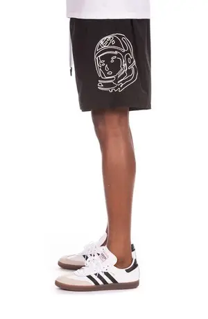 BILLIONAIRE BOYS CLUB Nylon Drawstring Shorts With Helmet Graphic - Black