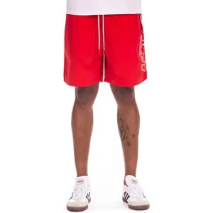 BILLIONAIRE BOYS CLUB Nylon Drawstring Shorts With Helmet Graphic - Red