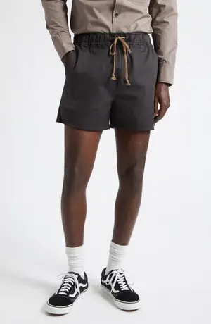 JKEEFER Rollins Stretch Cotton Gabardine Running Shorts - Black
