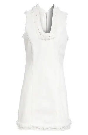 FERRAGAMO Sleeveless Denim Minidress With Crochet Neckline