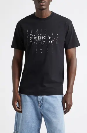 Givenchy Photographic Negative Logo Regular Fit Graphic T-shirt - Black